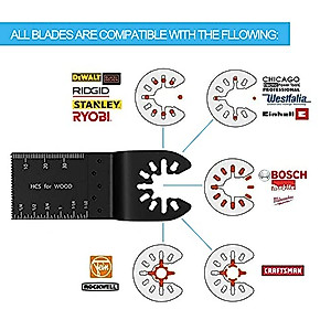 60 Pack Oscillating Tool Saw Blades Quick Release Multitool Blades Woodwork Carpenter Compatible with Fein Bosch Dremel Craftsman Ridgid Ryobi Makita Milwaukee Dewalt Rockwell(60)