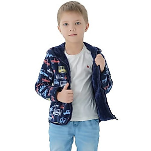 Toddler Baby Polar Fleece Jacket Hooded Kids Boys Girls Fall Winter Long Sleeve Thick Warm Outerwear 2-6 Years (6 Years, Blue)