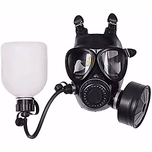 KYNG Gas Mask NBC Filter CBRN Respirator Mask Tactical Mask Face Mask MILITARY GRADE Halloween Mask with BOTTLE STRAW HOSE Fits All With Adjustable Straps Filter Made 2023