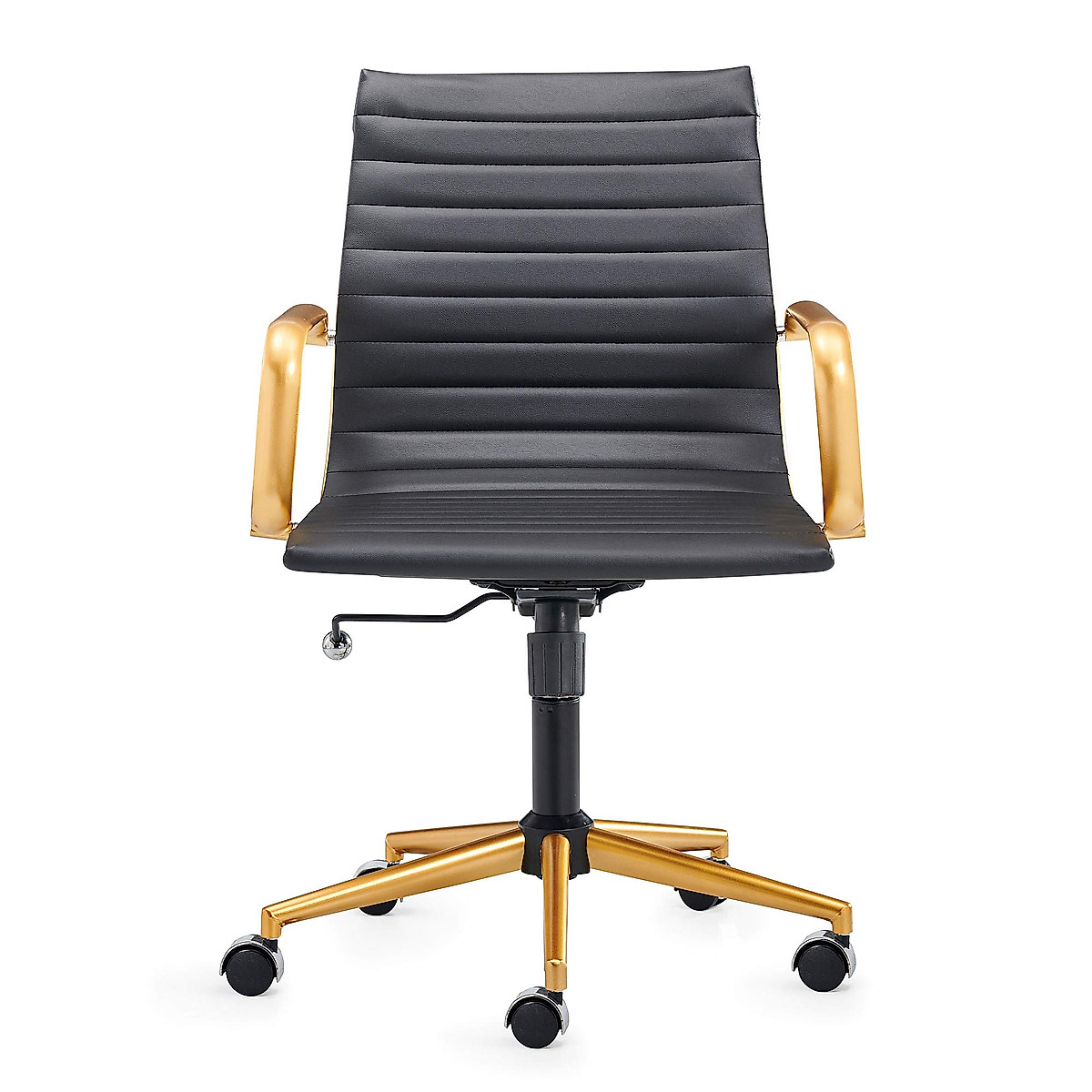 CAROCC Mid-Back Office Desk Chair - Gold and Black Task Chair with Back Support, Heavy Duty (320lbs), Swivel