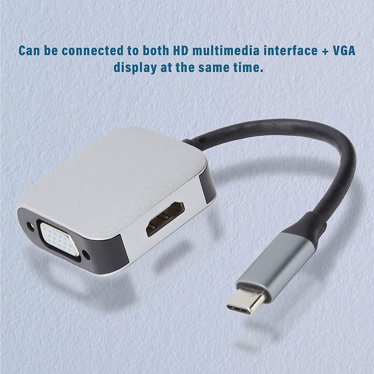 USB Type C Hub,HDMI Type C Hub Adapter,TypeC to HDMI Compatible + 1080P VGA USB Hub Docking Station Adapter,Plug and Play.