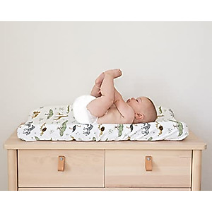 Sorrel + Fern Changing Pad Cover 2-Pack (Safari Adventures) - Premium Fitted Sheets - Buttery Soft Cotton Blend