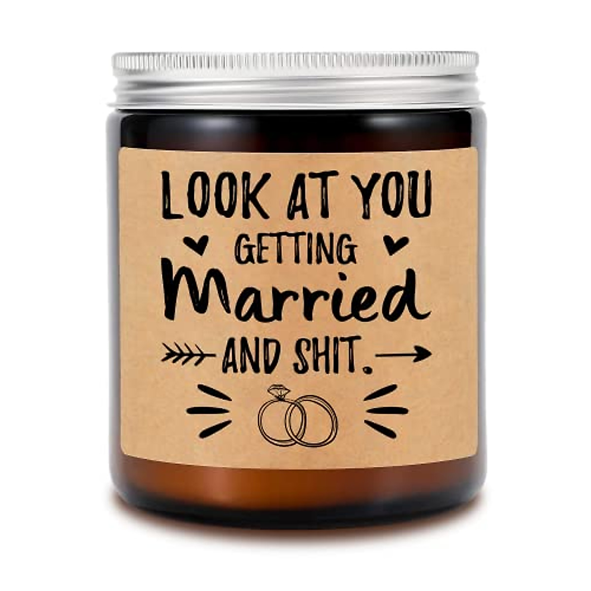 KrysDesigns Look at You - Getting Married and Shit Candle - Wedding Gift - Funny Candle - Best Friend Gift - Lavender Scented Candles - Soy Candles,8oz