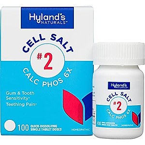 Hyland's Naturals Cell Salts 2 Calcarea Phosphorica 6X Tablets, Natural Homeopathic Relief of Oral Pain and Sore Throat, 100 Count