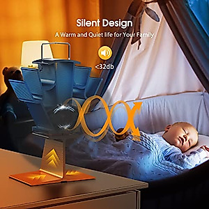 dskaoo Wood Stove Fan Heat Powered Non Electric, 4 Blades Fireplace Fan Save Energy, Efficient Heat Distribution, Quiet Wood Burning Stove Fan Thermal Fan for Buddy Heater/Gas Stove