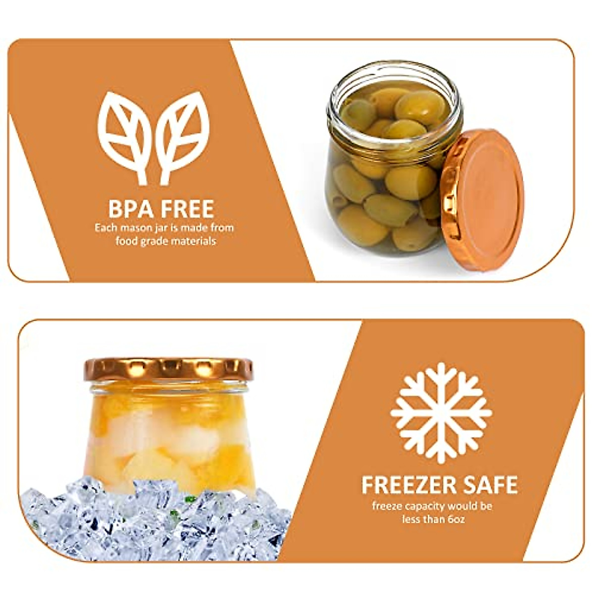 VERONES 40 PACK 6oz Mason Jars Canning Jelly Jars with Lids, Ideal for Jam, Honey, Wedding, Shower Favors, DIY Spice Jars