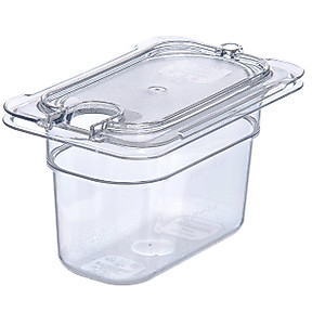 Carlisle FoodService Products 10337U07 StorPlus Ninth Size Polycarbonate Universal Flat Surface Notched Food Pan Lid, Clear