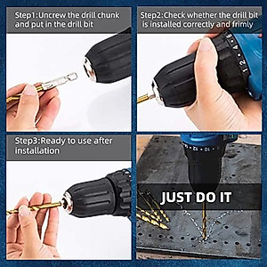 ARESMRO Hex Shank Drill Bit Set (13Pcs Set+3 Pcs Free), Premium 4341 HSS Titanium Impact Hex Drill Bits for Wood, Steel, Metal, Plastic, Quick Change Design (1/16-1/4)