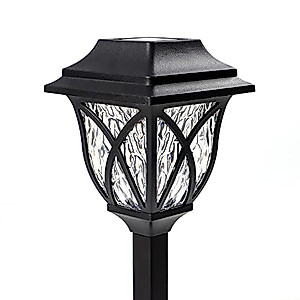 Yomxjs 6 Pack LED Solar Landscape Garden Lights Solar Pathway Lights Outdoor, Waterproof Solar Powered Pathway Lights for Yard, Patio, Landscape, Walkway (Cool White)