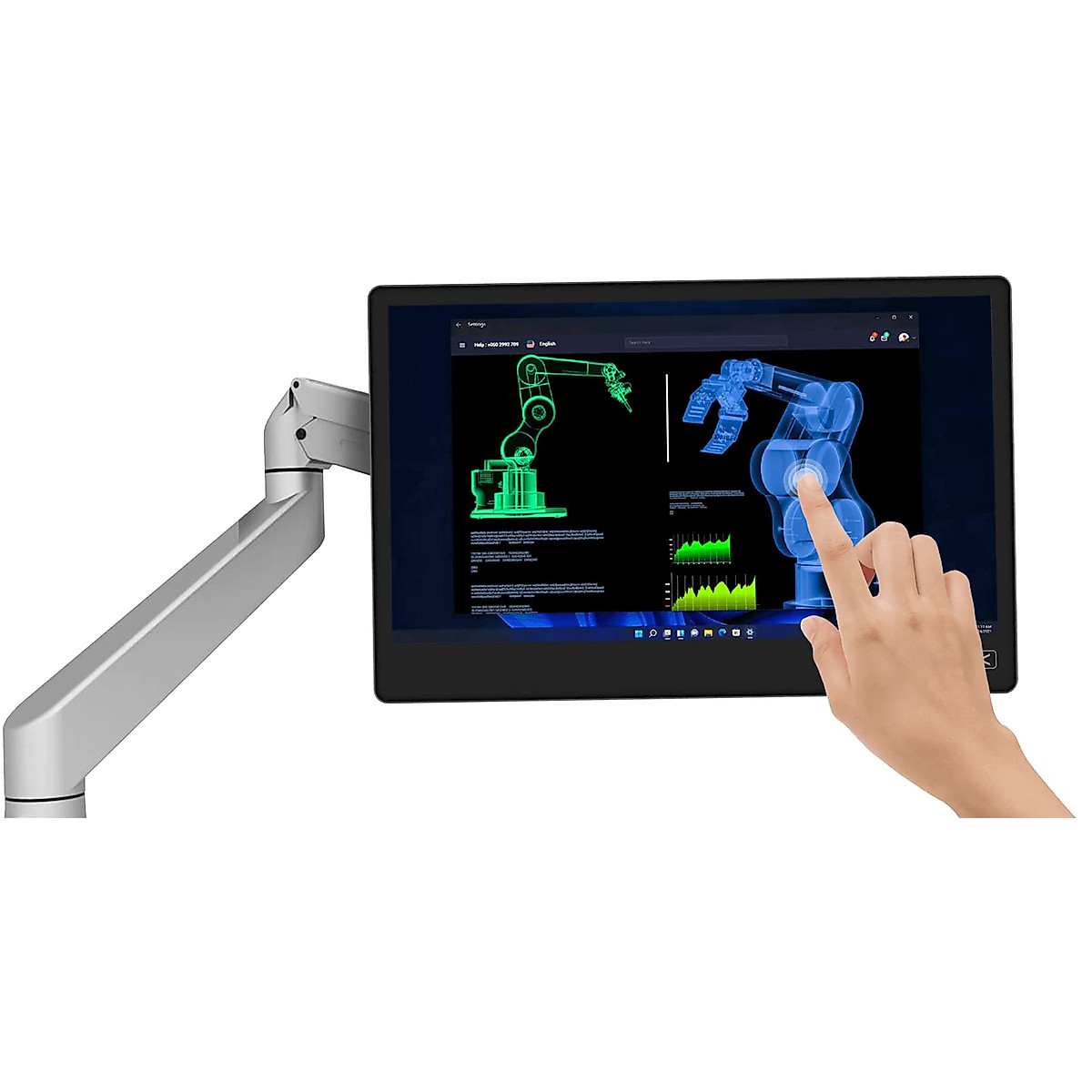 Gechic 13.3" T131A Industrial Touch Monitor, HDMI, USB-C Built-in Gain IC Long Transmission,VESA Mount,10-Finger high Immunity Touch,True-Flat Touchscreen for Embedded Device POS/Kiosk/Automation