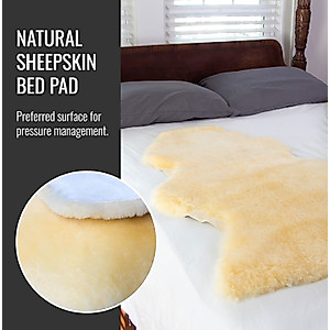 DMI Natural Sheepskin Medical Bed Mattress, Sheepskin for Bed Sores, Pressure Pad, Wool Mattress Pad, Bed Sore Prevention, Washable, 8 to 9 Square Feet, Beige