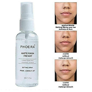AQUAPURITY Phoera Makeup Setting Spray 3 In 1 Fixer, Primer & Corrector Matte Finish, Makeup Sealer Spray Long Lasting16Hr Wear Face Make Up Foundation Light Weight Beauty Blender