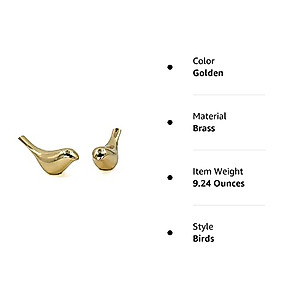DreamsEden Brass Golden Bird Figurines, Small Gold Decorative Ornaments Modern Home Decor Accent