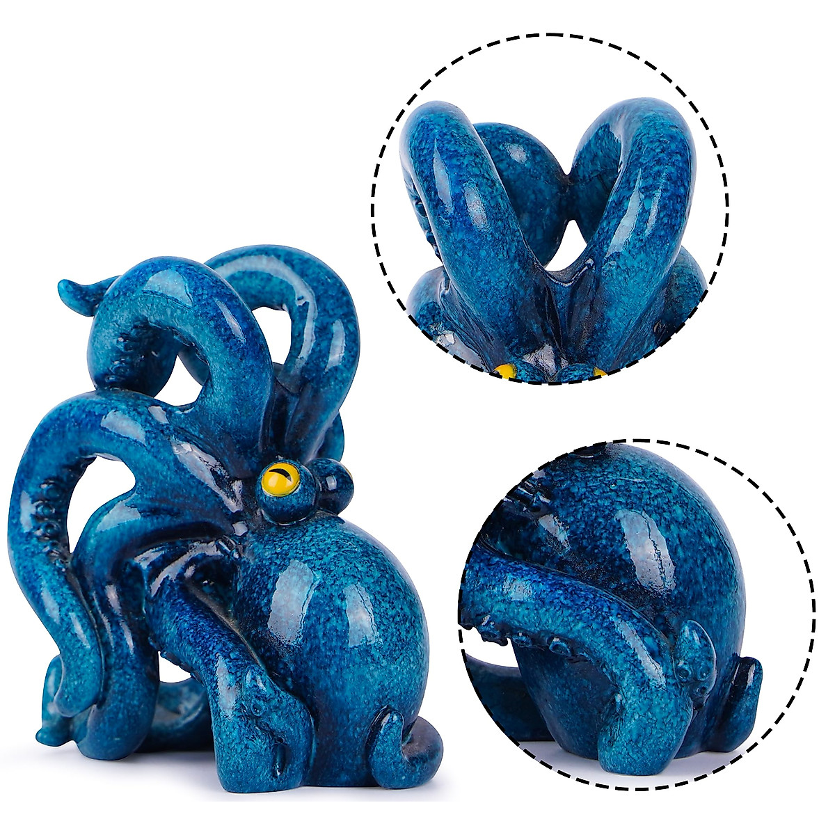 Hodao Toothbrush Holder for Kids, Resin Pencil Holder, Animal Toddler Single Tooth Brush Stand for Vanity Countertop, Office,Tooth Brushing Holder & Bathroom Accessories Decor (Blue Octopus)