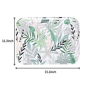FlosSolis 15.1"x11.3" Serving Tray Set of 2 Leaf Design, Melamine Rectangular Serving Tray/Platters Stackable Sturdy and Easy Clean for Serving Serving Food,Fruit,Desserts,Breakfast,Meals,BPA Free
