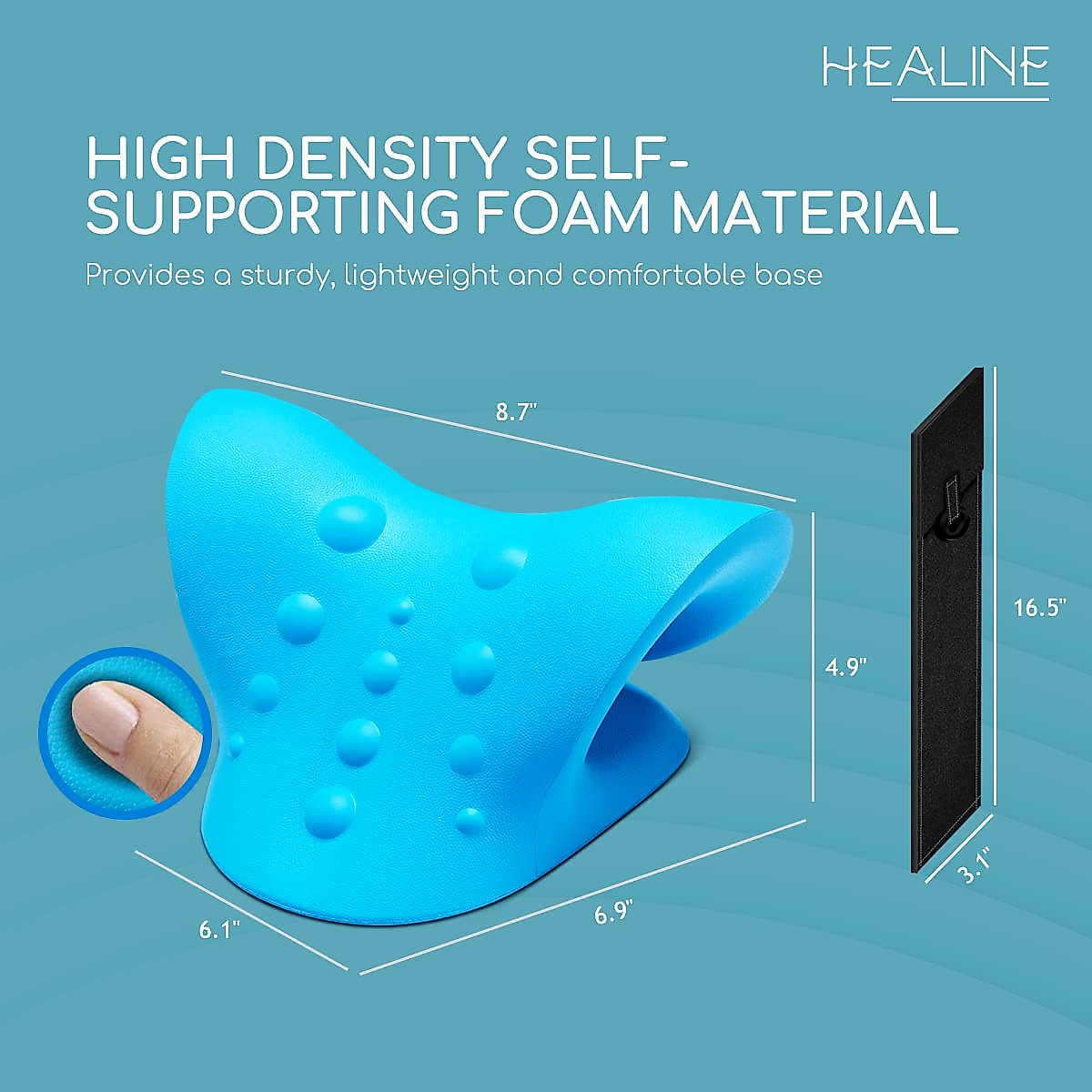 HEALINE Heated Neck Stretcher Cervical Traction Device with 6 Foot USB, Neck and Shoulder Relaxer for Pain Relief Pillow