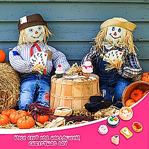 Skylety 92 Pieces Christmas Miniature Food Drinks Toys Christmas Dollhouse Resin Mini Foods for Mini Kitchen Accessories