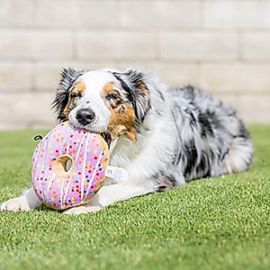 Huxley & Kent H&K for Dogs Power Plush | Drizzle Donut Pink (Small) | Funny Dog Toy | Dog Toy with Squeaker | Dog Gift | Fun, Durable, and Safe | Squeaky Dog Toy