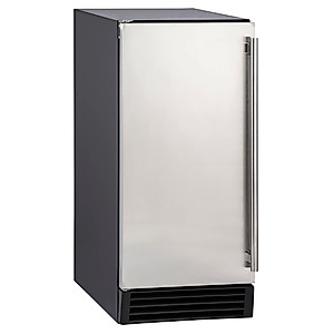 Maxx Ice MIM50 60Lb Premium Clear Ice Cube Maker Machine for Built-in Undercounter or Freestanding Household Residential or Commercial Use, 15 Inch Wide, Silver