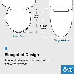 Ove Decors Nova Bidet Toilet Built-in Tankless Elongated, Automatic Flushing, Heated Seat, Soft Close, ECO Mode with Remote Control, White