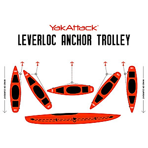 YakAttack LeverLoc Anchor Trolley - Kayak Anchor Trolley Kit. Made in The USA (AMS-1003)