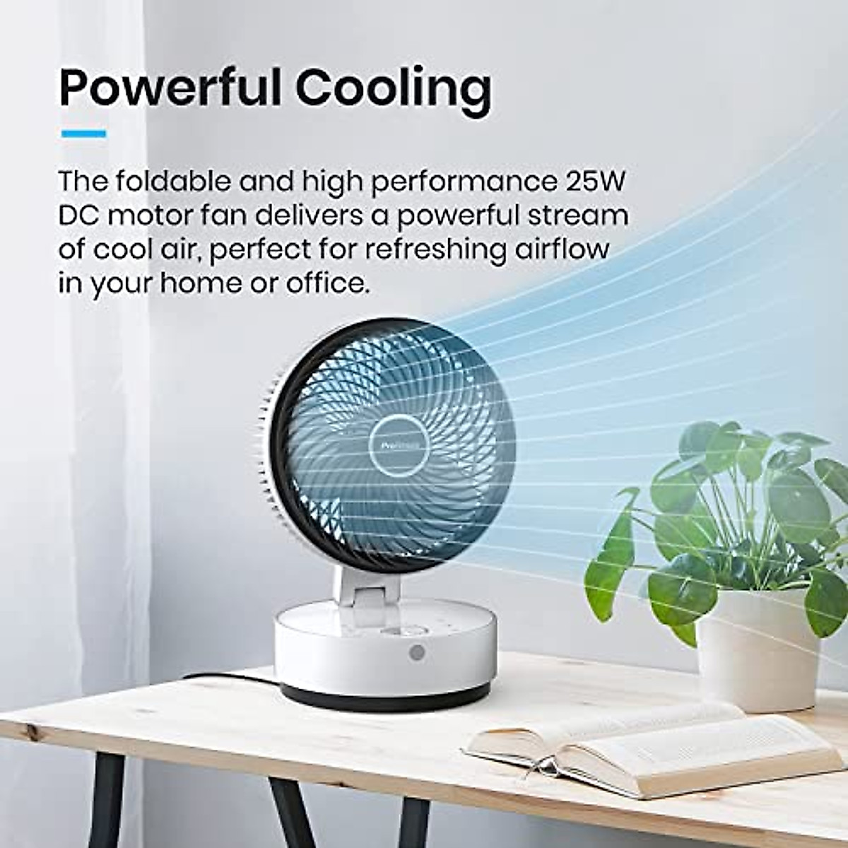 Pro Breeze Personal Table Fan with Remote Control, 8” Desk Fan, Powerful Turbo Whisper Quiet Fan Motor, 24 Speeds, 4 Modes & 12 Hour Timer, Table Fan for Bedroom, Tabletop Fan Air Circulator