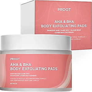 Ingrown Hair Pads | Ingrown Hair Pads with Body Exfoliating Serum for Ingrown Hairs, Strawberry Legs, Butt Acne and Razor Bumps | Ingrown Hair Pads with BHA Exfoliant | Glycolic Acid Pads | 60 Pads