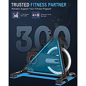 Exercise Bike Stationary, CHAOKE Indoor Cycling Bike with Heavy Flywheel, Comfortable Seat Cushion, Silent Belt Drive, LCD Monitor for Home Gym Cardio Workout Training