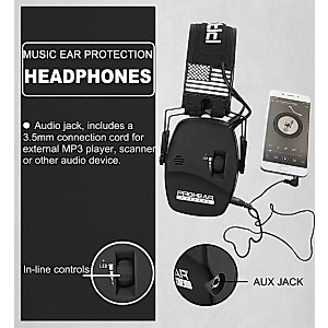 PROHEAR 036 Digital Electronic Shooting Ear Protection Patriot Sound Amplification Earmuffs & 016 Shooting Ear Protection Safety Earmuffs Gun Range Hunting (Black)