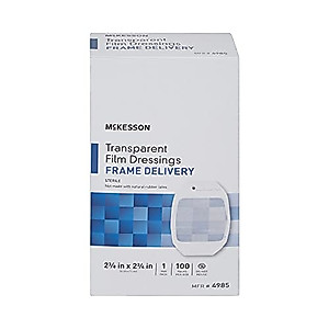 McKesson Transparent Film Dressing, Sterile, Frame Delivery, 2 3/8 in x 2 3/4 in, 100 Count, 1 Pack