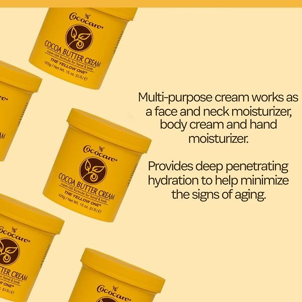 COCOCARE Cocoa Butter Cream - Hydrates and Softens Skin - Rich Cocoa Butter for Deep Moisture - Gentle Care - 15 Ounce