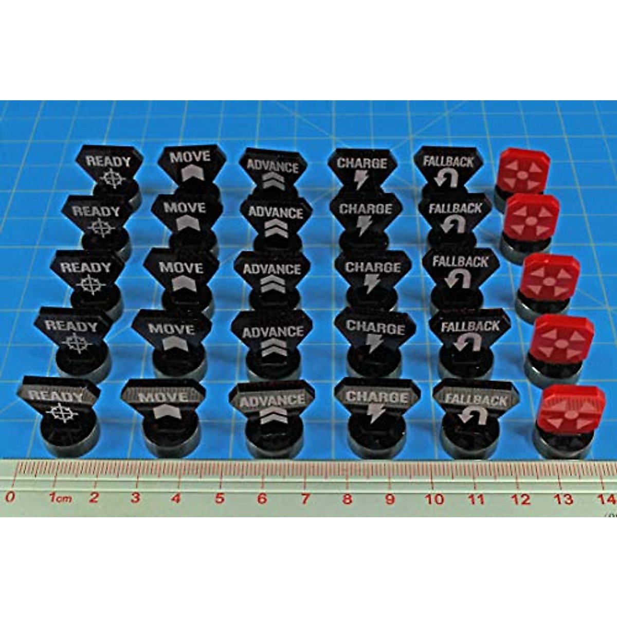 LITKO Combat Mega-Marker Set Compatible with WH:KT, Translucent Red & Red (30)
