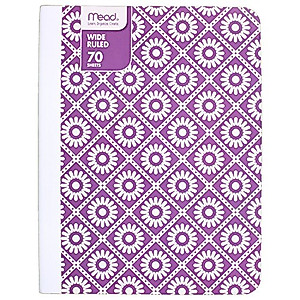 Mead Composition Book, Notebook, Wide Ruled Paper, 70 Sheets, Fashion, Design Selected For You, 1 Count (09358)