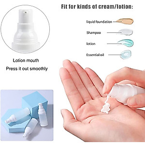 6PCS 50ml/1.6oz Empty Frosted Clear Airless Cosmetic Lotion Pump Bottles Refillable Travel Makeup Cream Foundation Container Dispenser Storage Vials for Liquid foundation Essential oil Shampoo