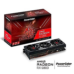 PowerColor Red Dragon AMD Radeon™ RX 6800 Gaming Graphics card with 16GB GDDR6 memory, powered by AMD RDNA™ 2, Raytracing, PCI Express 4.0, HDMI 2.1, AMD Infinity Cache