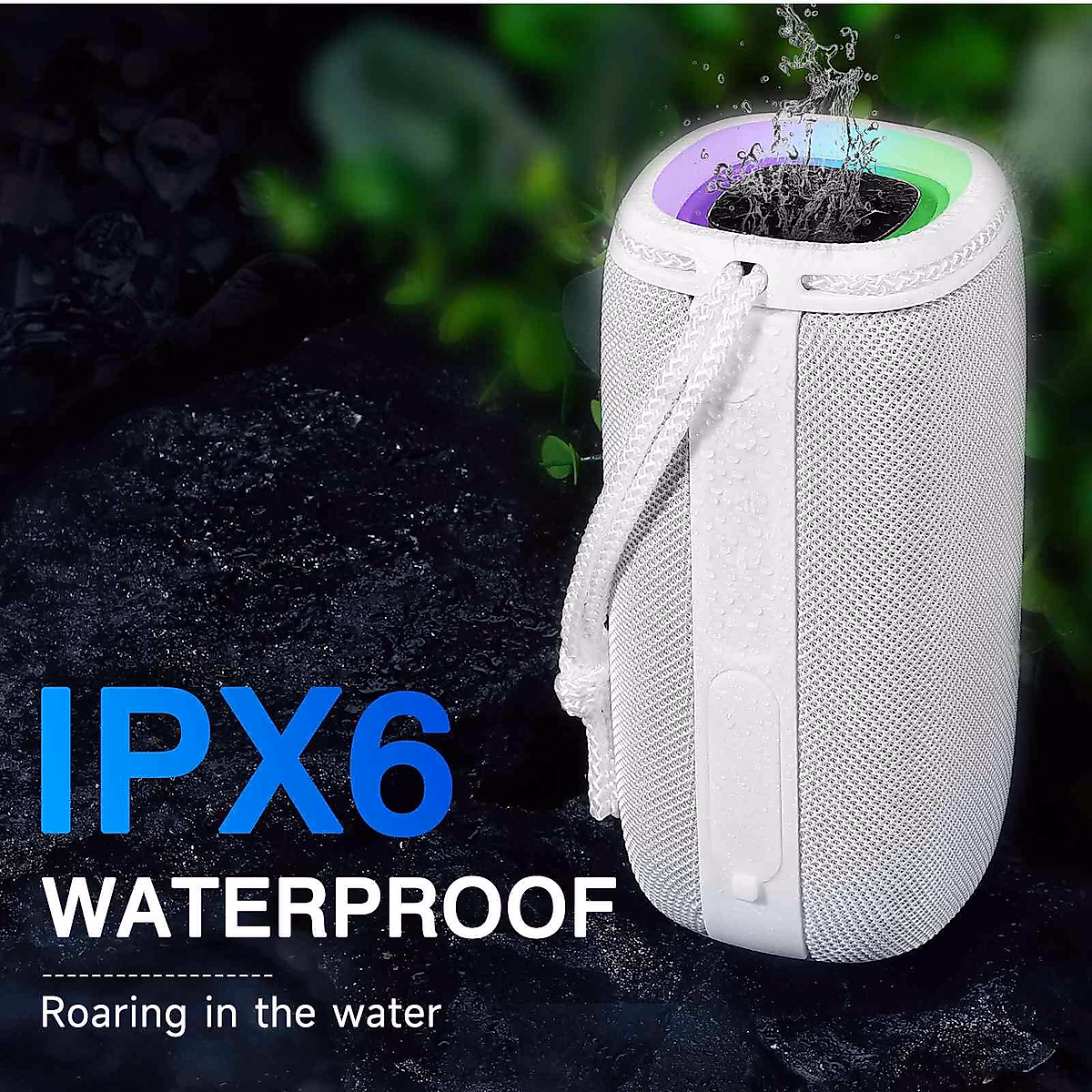 UrbanX Scorpio Series Bluetooth Speaker, IPX6 Waterproof Speakers HD Surround Sound with Punchy Bass, True Wireless Pairing, BT5.3, Portable Speaker for T-Mobile REVVL 4+ - White