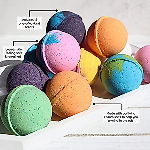 Sky Organics Bath Bomb Gift Set for Body to Soak, Nourish & Relax, 12 ct.