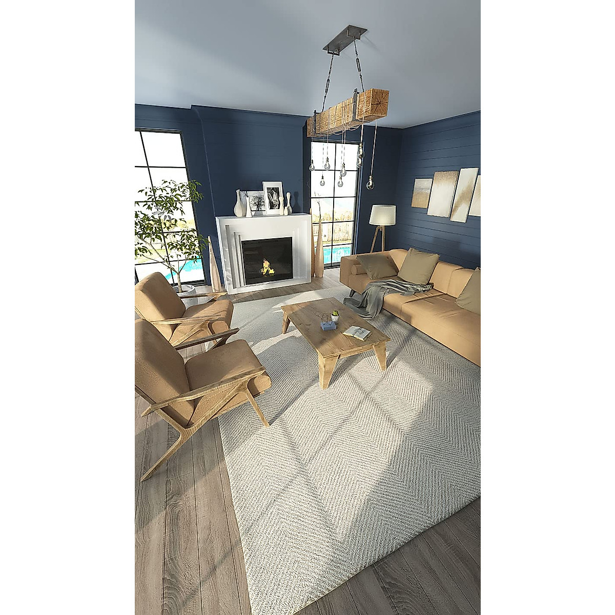 Momeni Charles Wool Hand Tufted Contemporary Indoor Area Rug, Taupe, 8' X 10'