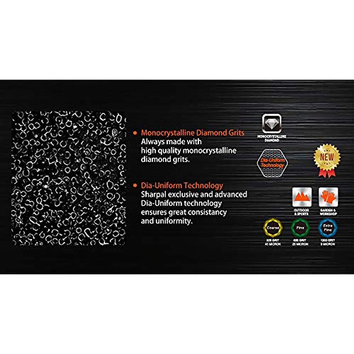 SHARPAL 116N Pocket Diamond Sharpening Card Stone (Coarse 325/Fine 600/Extra Fine1200) Kit Garden Tool File Survival Knife Sharpener