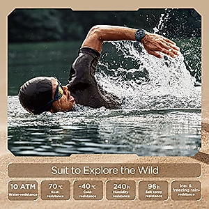 Amazfit T-Rex Pro Smart Watch for Men Rugged Outdoor GPS Fitness Watch, 15 Military Standard Certified, 100+ Sports Modes, 10 ATM Water-Resistant, 18 Day Battery Life, Blood Oxygen Monitor, Black