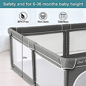 Dad-baby Baby Playpen,79” x 71”,Play Pens for Babies and Toddlers,Playpen for Babies,Baby Play Yards with Anti-Slip Base,Safety Sturdiness Babys Fences for Babies,Infant,Toddler,Anti-Fall Play Pen