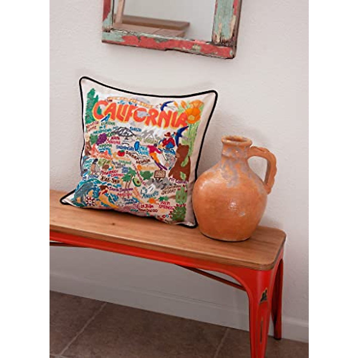 Catstudio California Embroidered Decorative Throw Pillow