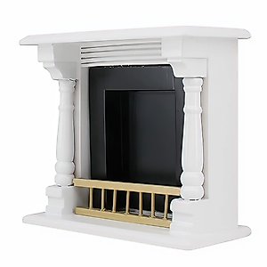 Dollhouse Decoration Accessories,1:12 Dollhouse Fireplace Without Fire,Dollhouse Miniature Furniture Room Wooden Vintage Black Gold Fireplace Mini Furniture for Christmas Dollhouse Dolls Furniture