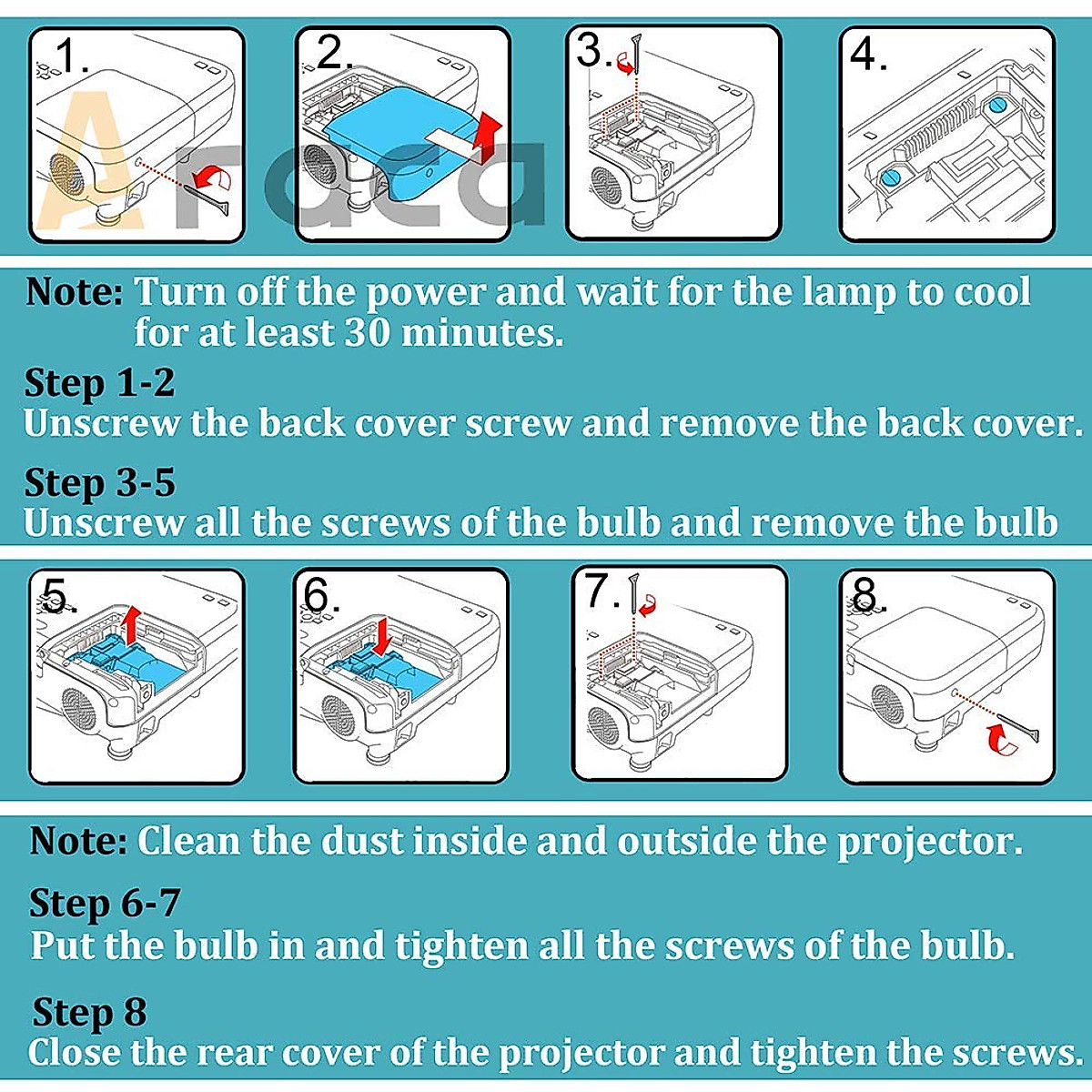 Araca 5J.JEE05.001 (OEM Original Bulb) Projector Lamp with Housing for Benq HT2050 HT2150ST HT2050A HT3050 W1110 W1210ST W2000 W2000+ Replacement Lamp
