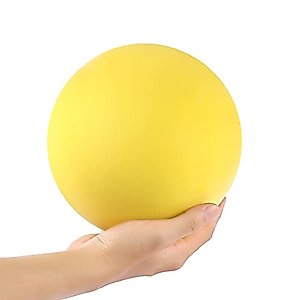 Ganjiang 7Inches Uncoated Silent Foam Ball, Indoor &Outdoor Sponge Ball Playground Ball Dodge Ball Yellow Color