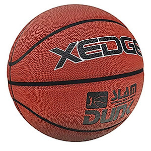 XEDGE Basketball Size 5/6/7 Composite Leather Street Basketball Indoor Outdoor Game Ball with Needle,Pump and Carry Bag (red, Size 7)