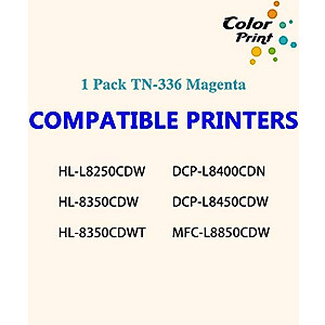 ColorPrint Compatible Toner Cartridge High Yield Replacement for Brother TN336 TN-336 TN331 TN336M Work with HL-L8350CDW HL-L8250CDN HL-L8350CDWT MFC-L8850CDW MFC-L8600CDW Printer (1-Pack, Magenta)