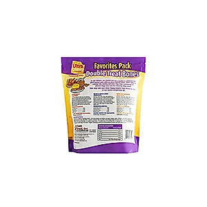 Ultra Chewy Double Treat Bones, Dog Treats, Made in The USA, Healthy Treats, Easy to Digest, Promotes Dental Health, Assorted Flavors (1 Pack/9 Bones Per Pack)
