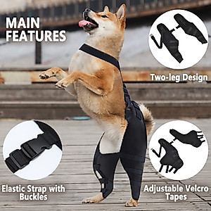 MewMewLand Dog Knee Braces for Pain CCL, ACL, Arthritis, Extra Support, Dog ACL Brace Hind Legs, Black X-Small