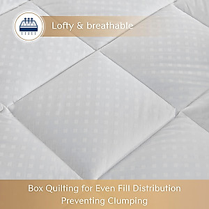 Croscill King Mattress Pad Cotton Bed Protector Waterproof Mattress Pad, Diamond Quilted Cover, Overfilled, Breathable Mattress Topper, Fitted Pocket Fits Up to 18", Easy Care, King, White